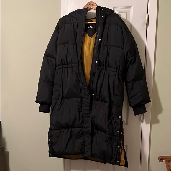 UGG | Jackets & Coats | Ugg Black Puffer Jacket Long Insulated Winter ...